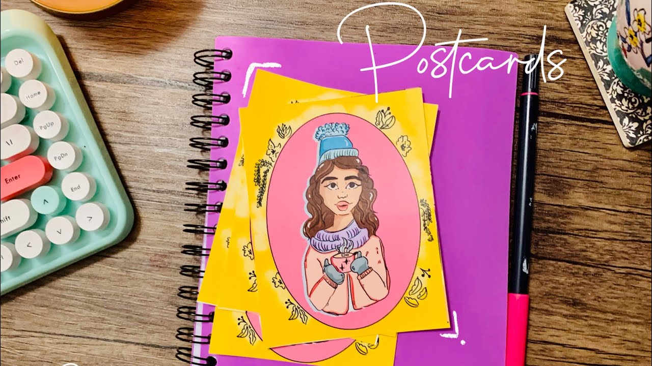 How to make postcards, ETSY postcards, illustration of a postcard, life update 🌞🌸