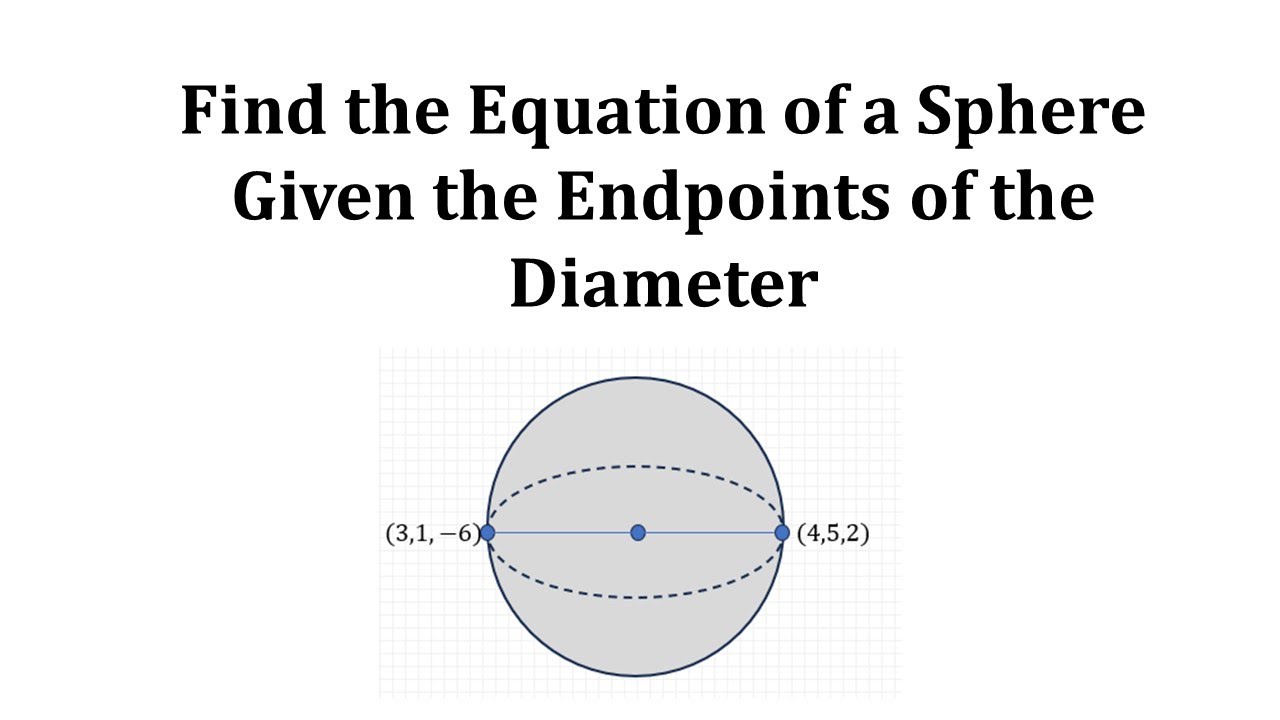 Determine the Equation of a Sphere Given the Endpoints of a Diameter