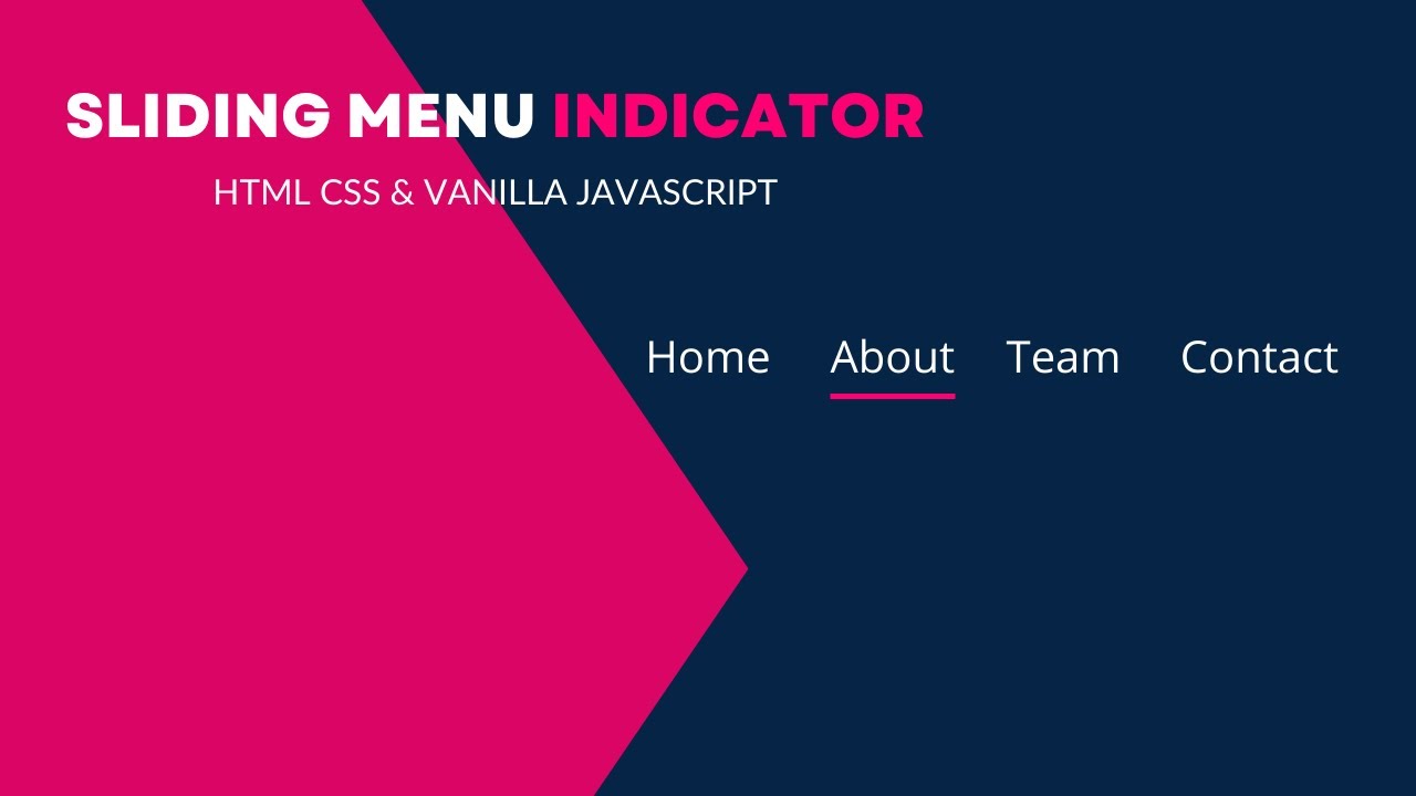How to make animated sliding menu indicators using | Html Css vanilla javascript