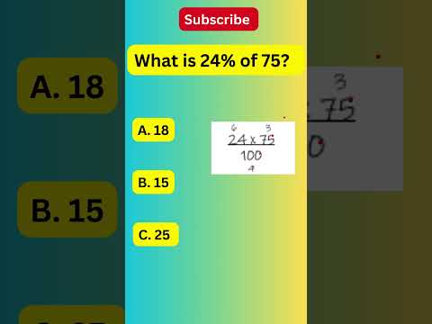 What is 24% of 75 #mathfun