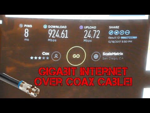 Gigabit internet over coax with Cox Gigablast! 1000mbps copper!