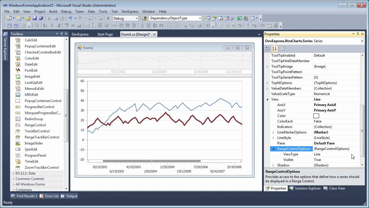 WinForms Charting: Integration with a Range Control