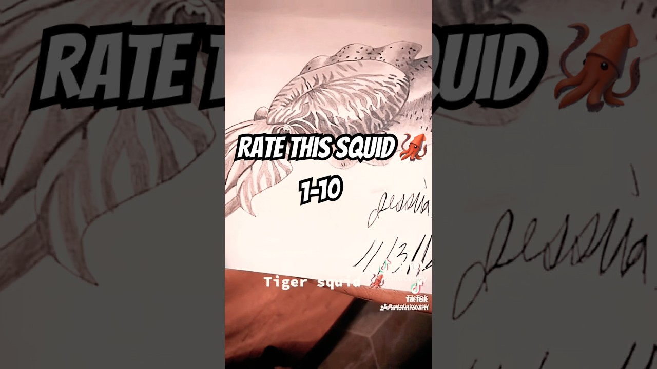 Can You Rate My Squid Drawing? 🦑 #ArtShorts #DrawingChallenge #RateMyArt #SquidDrawing #doodle