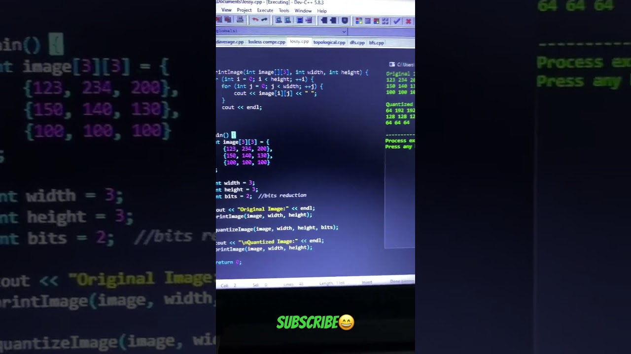 lossless compression in c++#codinglife #coding #programminglanguage #codingtime