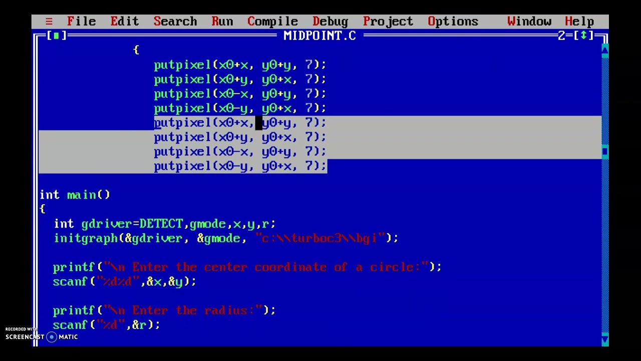 C Program on Midpoint Circle Drawing Algorithm | Computer Graphics