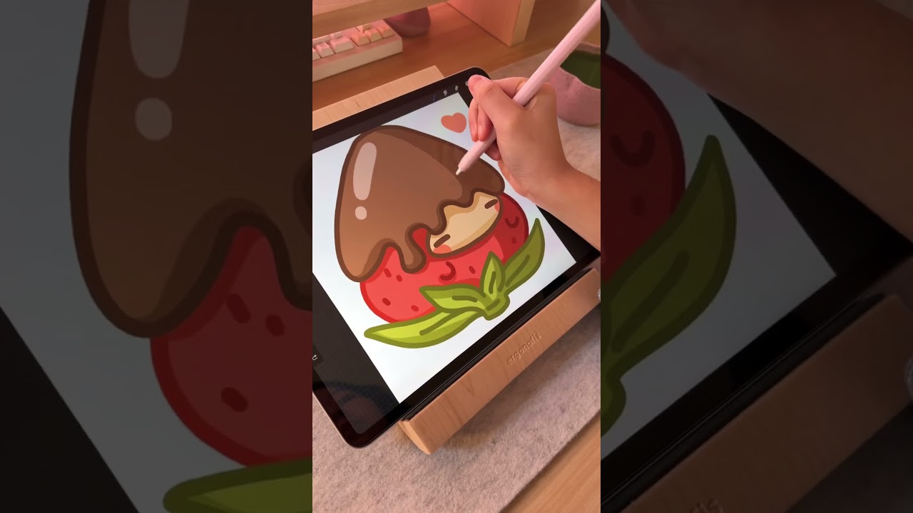 day in the life as an artist | making digital stickers for Valentine's day 💕