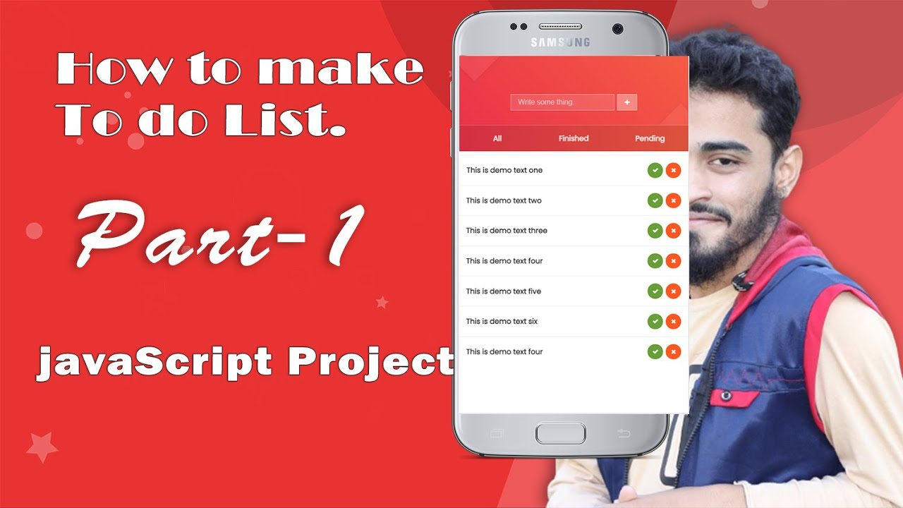 Beginner Vanilla JavaScript Project Tutorial | To-do list project | part - one