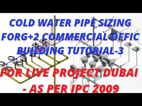 PLUMBING WATER PIPE SIZE II DOMESTIC WATER PIPE SIZING II AS PER IPC2009 II G+2 OFFICE BLDG II T3 I
