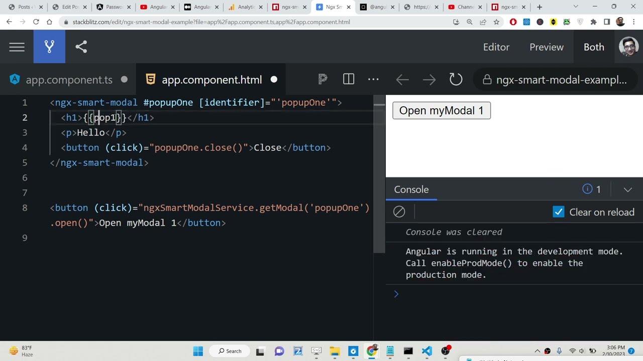 Angular 14 ngx-smart-modal Example to Show Popup Modal Window With Data & Close Button in TS