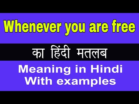 Whenever You Are Free Meaning in Hindi/Whenever You Are Free का अर्थ या मतलब क्या होता है