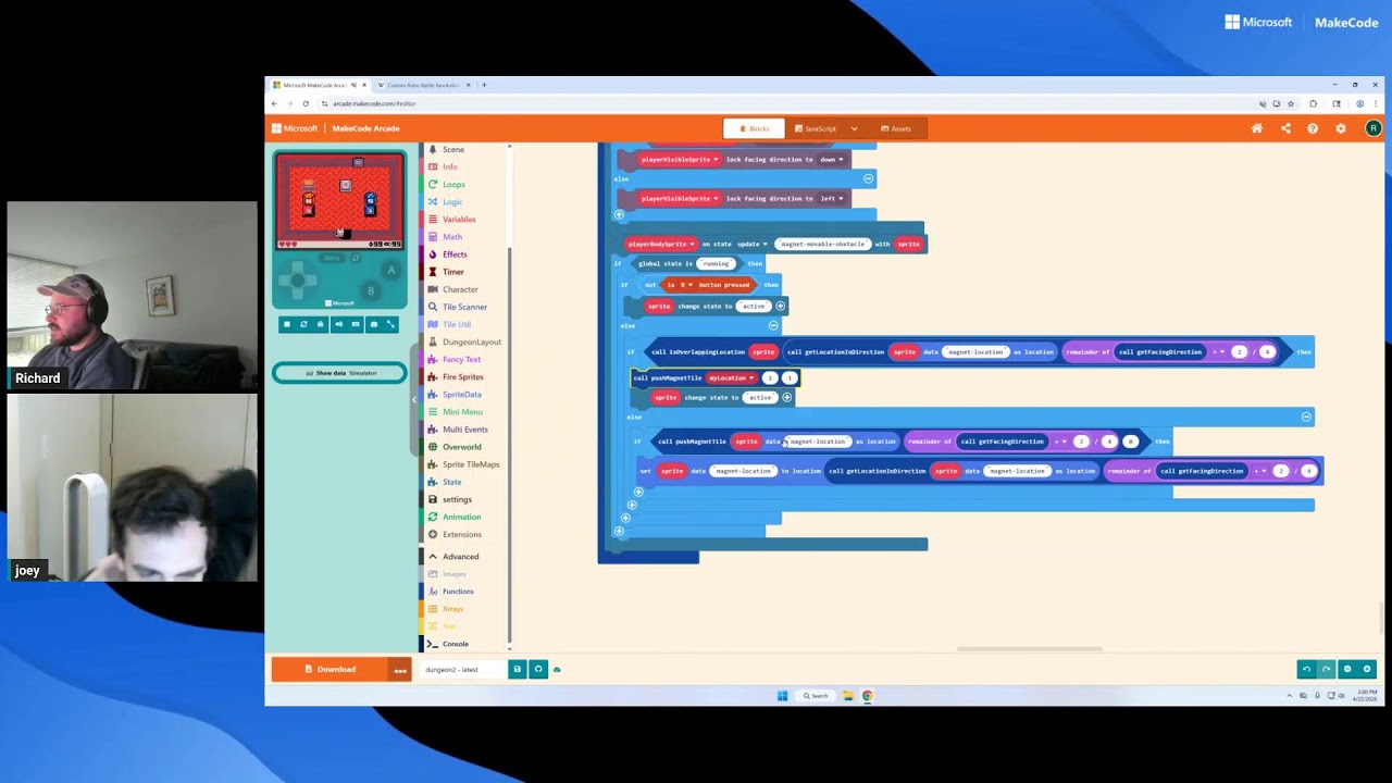 Debugging a game in MakeCode Arcade!