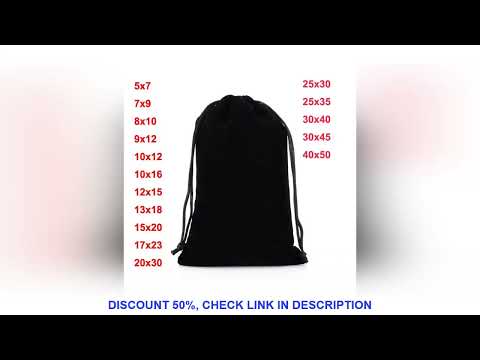50 Pcs/lot Big Black Velvet Bags Drawstring Gift Pouches For Jewelry Wedding Party Storage Packing B