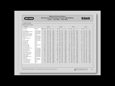 Part 4 - Bio-Rad EQAS Reports Training - Method Summary Report