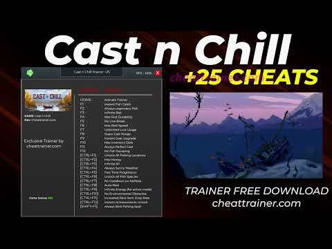 Cast n Chill Trainer Cheats +25 - Infinite Bait, Max Inventory Slots, Max Money