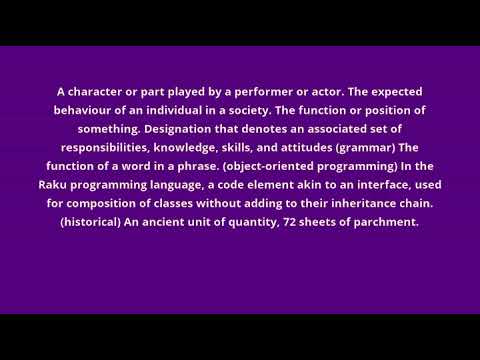 what is the meaning of role