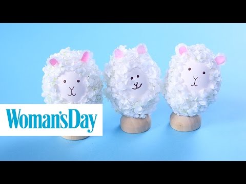 How to Make an Adorable Lamb Easter Egg - Easy DIY Flower and Animal Eggs