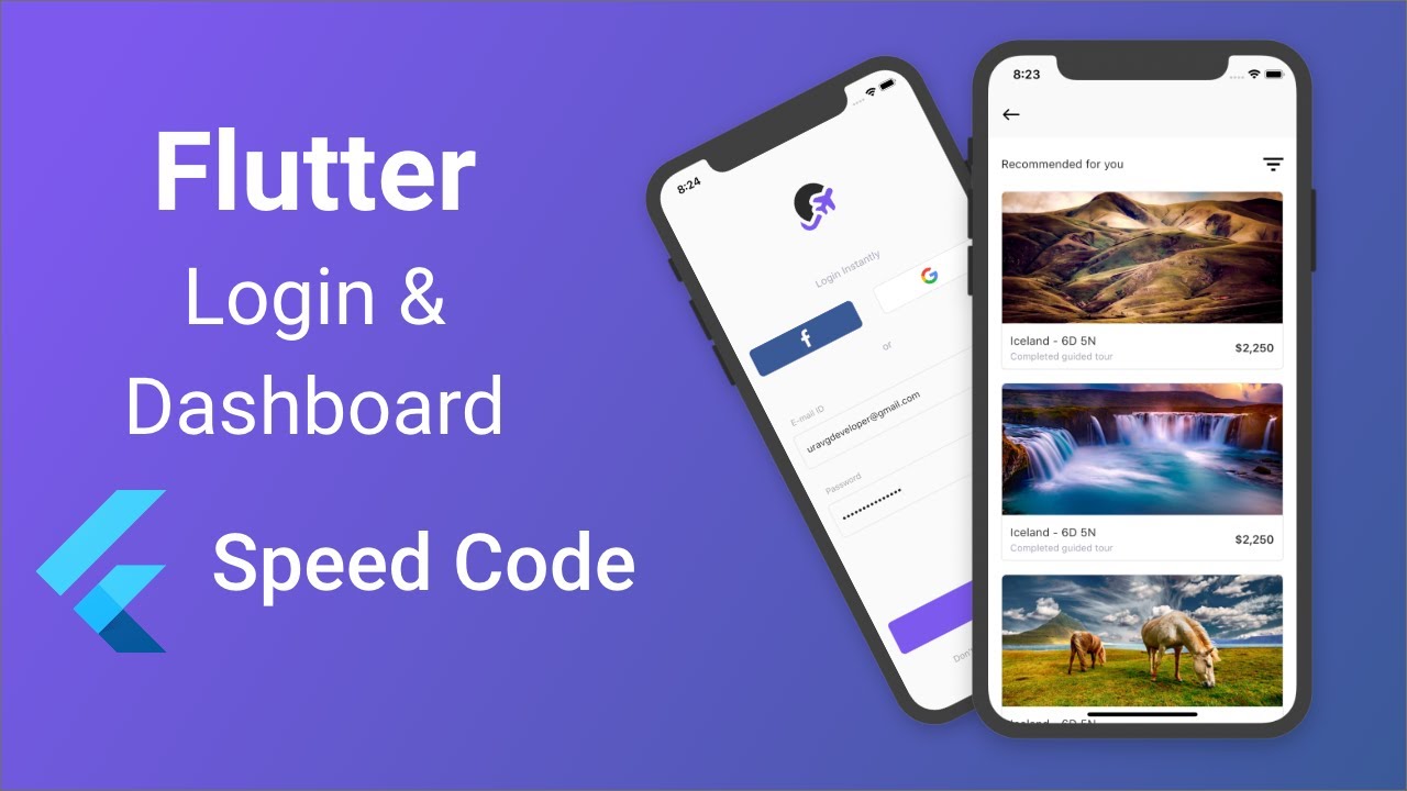 Flutter UI Login and Dashboard | Speed Code
