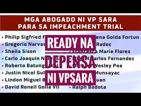 Eto na ang Defense team ni VP Sara