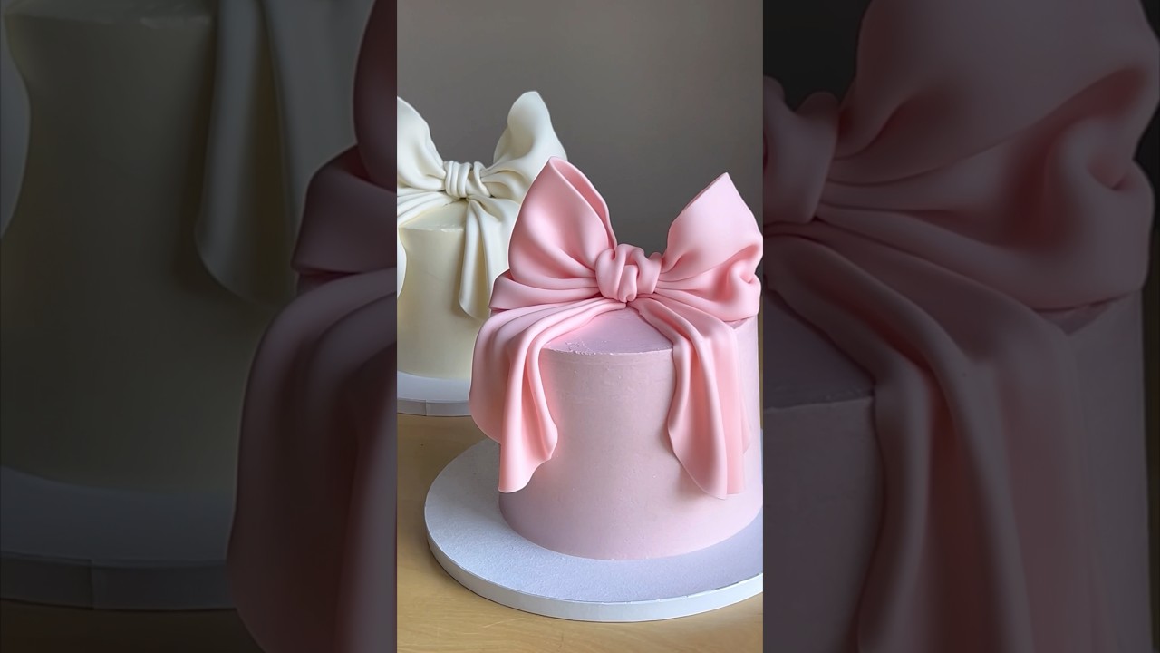 Fondant Bow Cake #cakedecorating