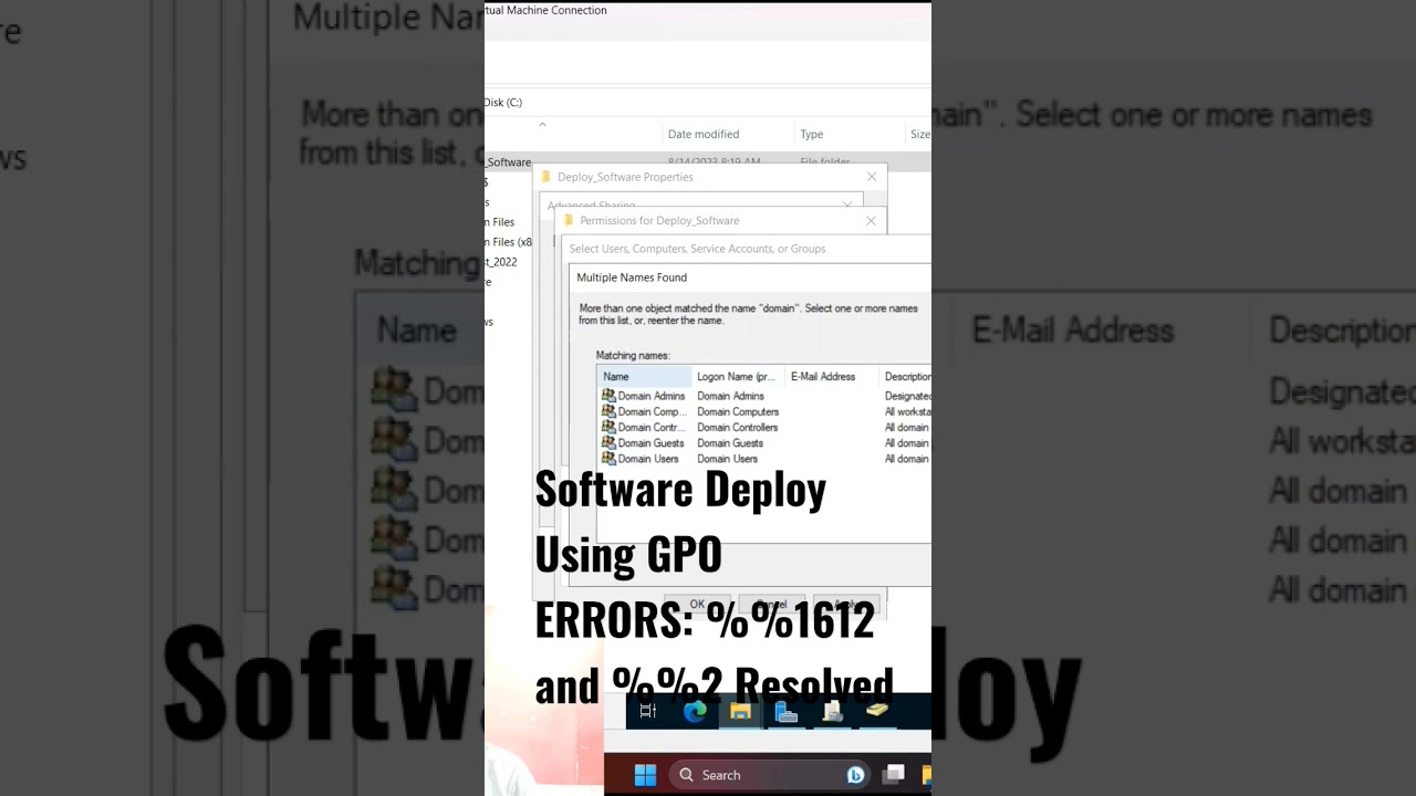 Resolving %%1612 and %%2 Errors l Software Deployment Using GPO to All Computers #error%%1612 #%%2