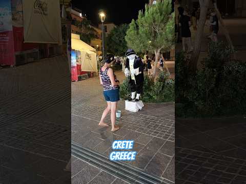 “Watch This Living Statue Bow When You Tip – Chania, Crete”#street #crete#greece #greek #travel #fun
