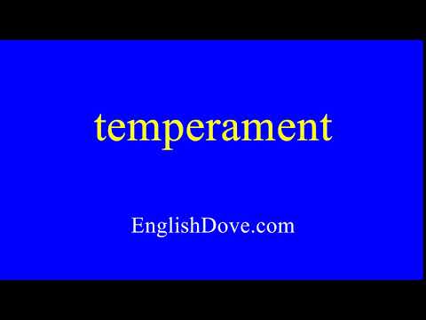How to pronounce temperament in American English.