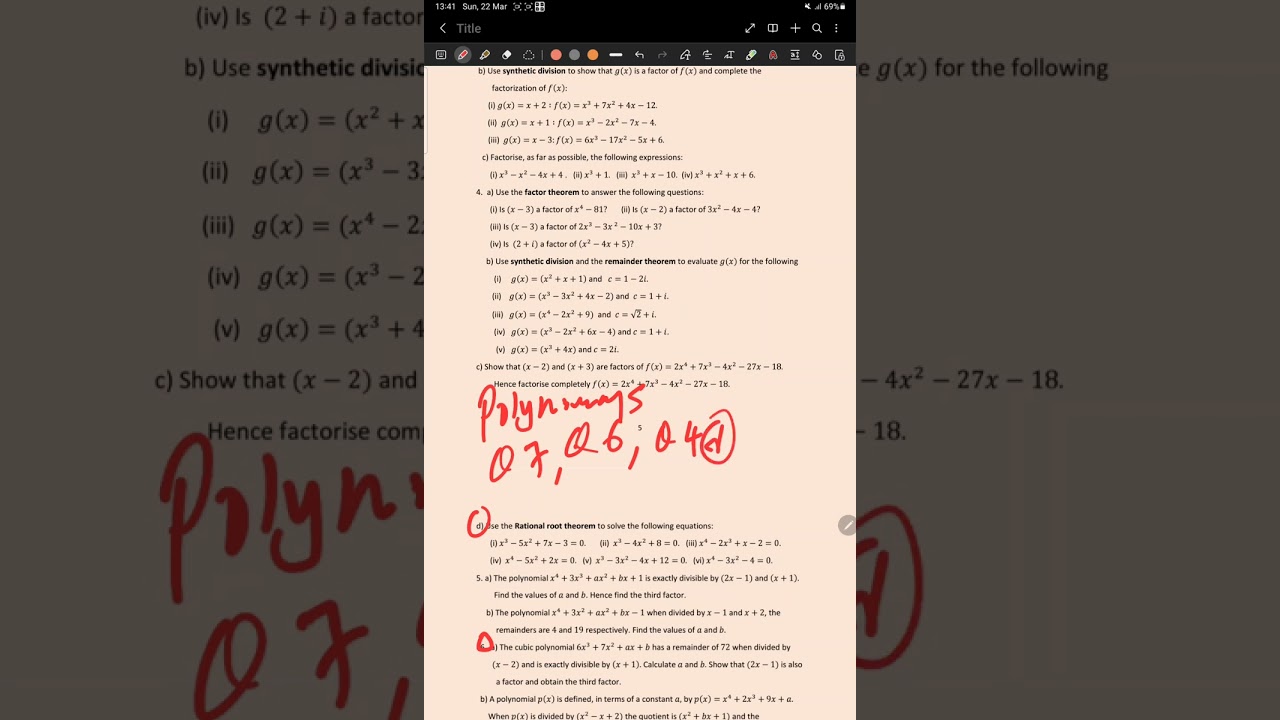 Tutorial sheet 5 predictions