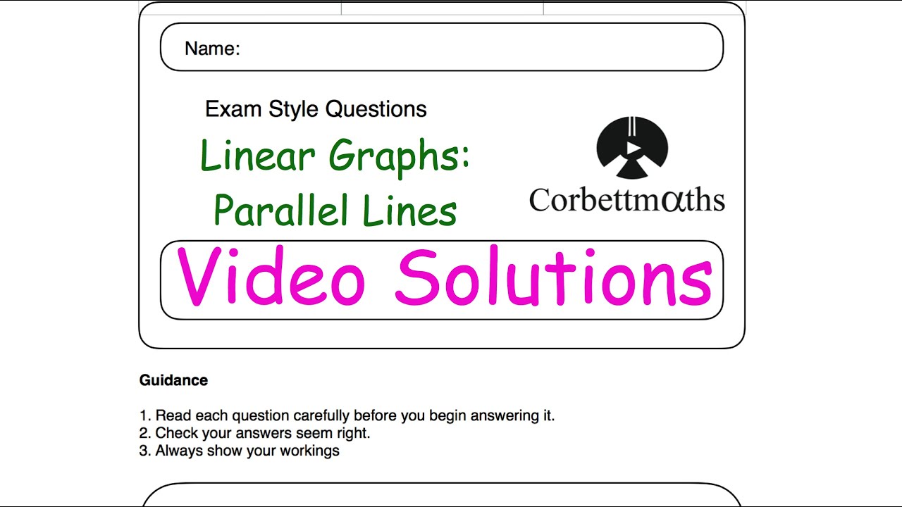 Parallel Lines Answers - Corbettmaths