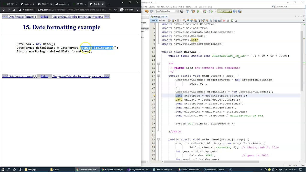 2.5 DateFormat class