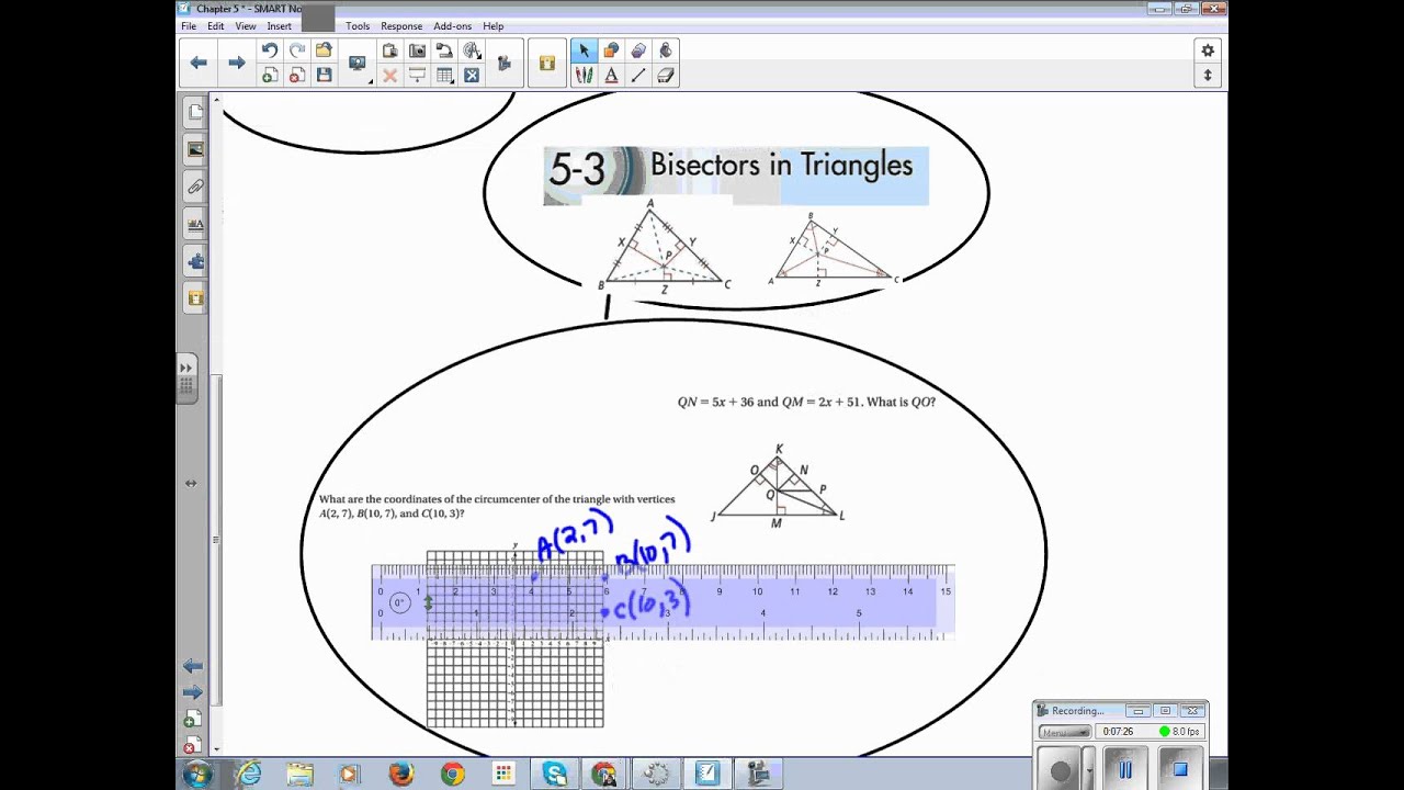 Geometry Chapter 5 Section 3 Bisectors in Triangles