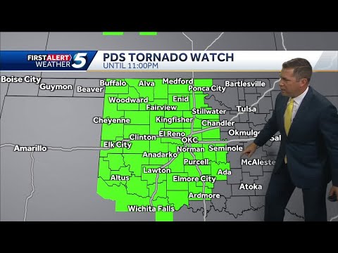 PDS tornado watch issued for several Oklahoma counties