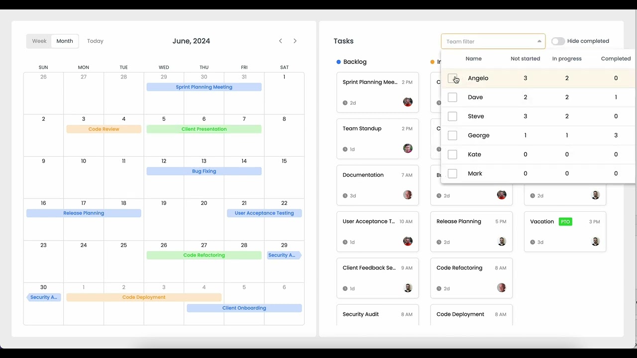 Bryntum Calendar + Task Board integration