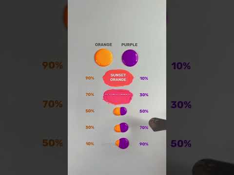 Orange and Purple Color Paint Mixing! 🎨 #colors #asmrart #mixedcolors