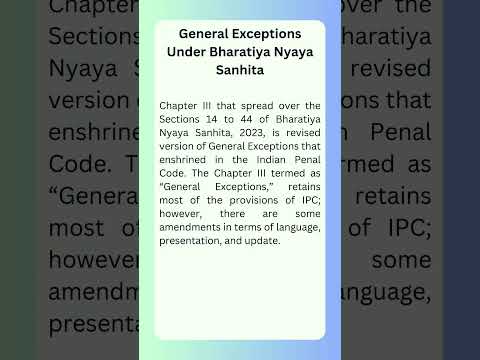 General Exceptions in IPC vs BNS #criminallaw #indialegal