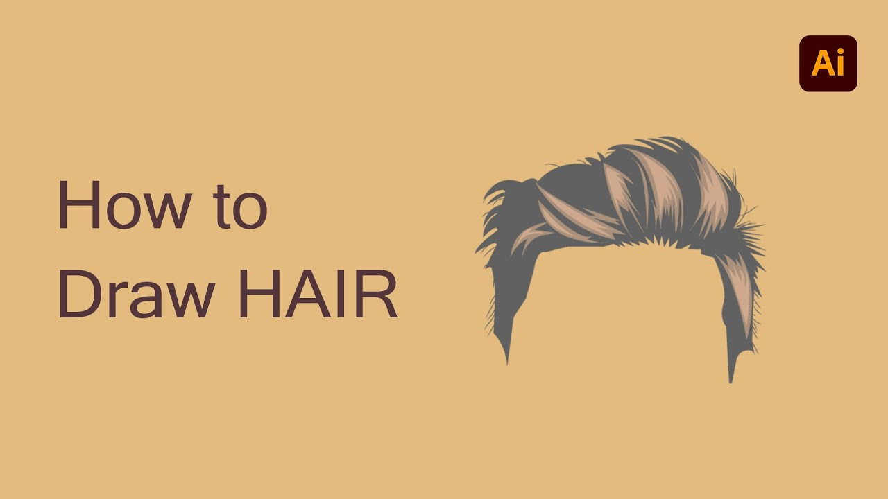 How to Draw a vector hair for beginners - illustrator tutorial