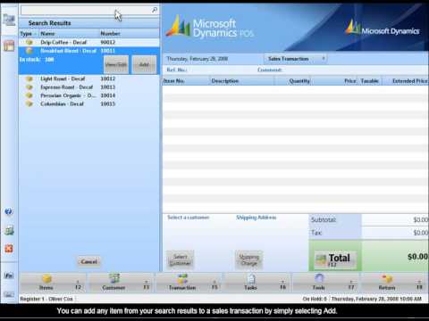 Dynamics POS 2009 – Ringing Up a Sale | Microsoft Dynamics POS Solutions