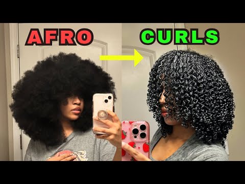 AFRO to CURLS | How to get DEFINED SHINY CURLS (updated)