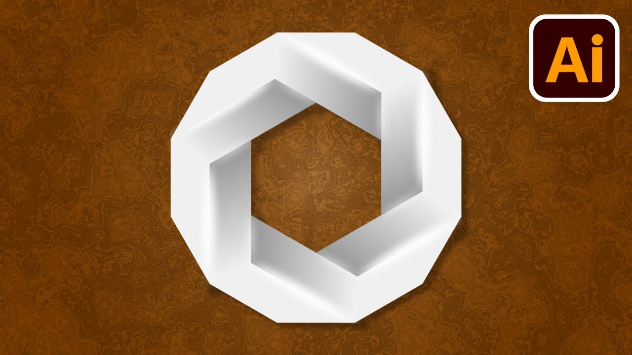 Adobe illustrator tutorials | 3d logo design | Hexagonal | Polygon | 004