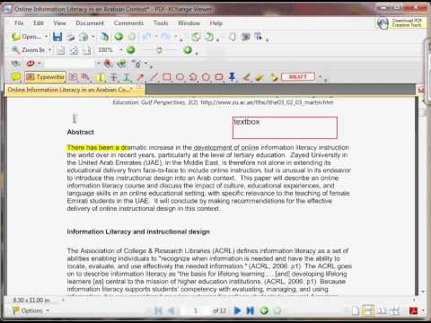 PDF Xchange Viewer markup toolbar