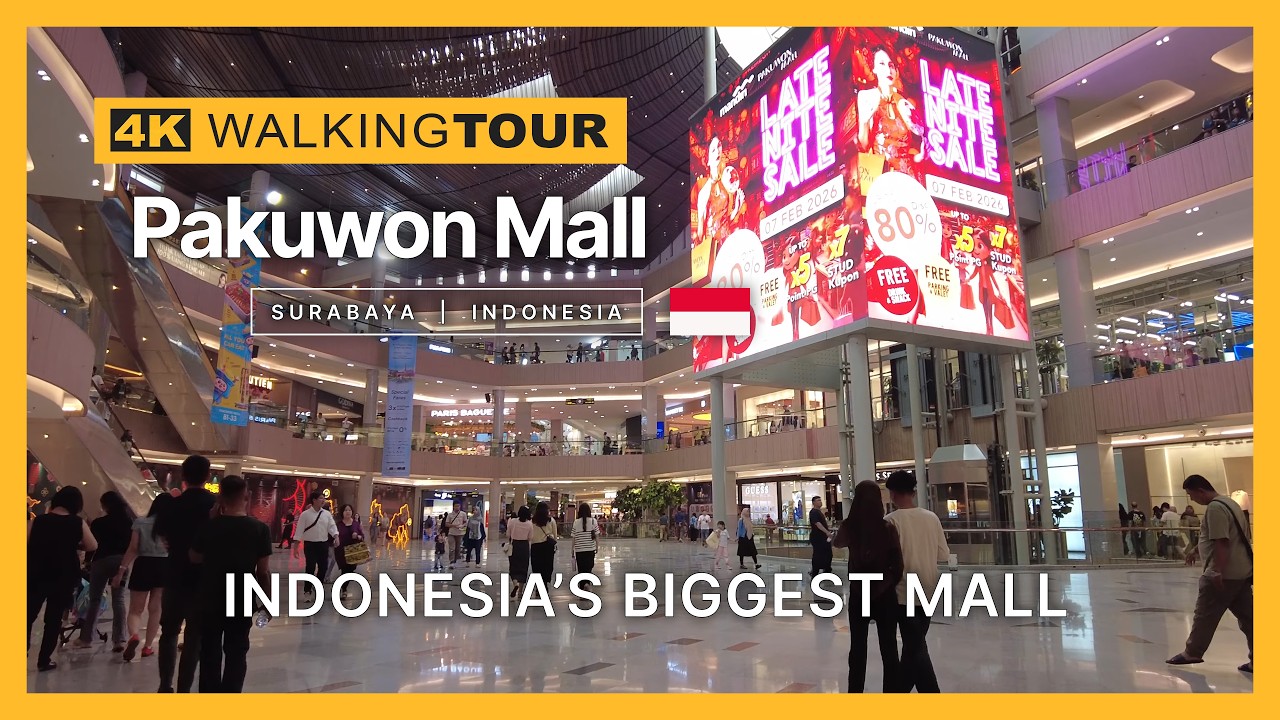 Indonesia's Biggest Mall Full Tour - Pakuwon Mall Walking Tour in Surabaya, Indonesia (4K 60fps)