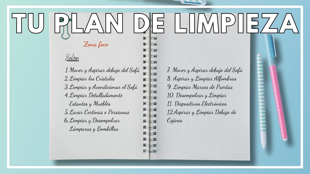 CÓMO CREAR TU PLAN DE LIMPIEZA FÁCIL Y RÁPIDO