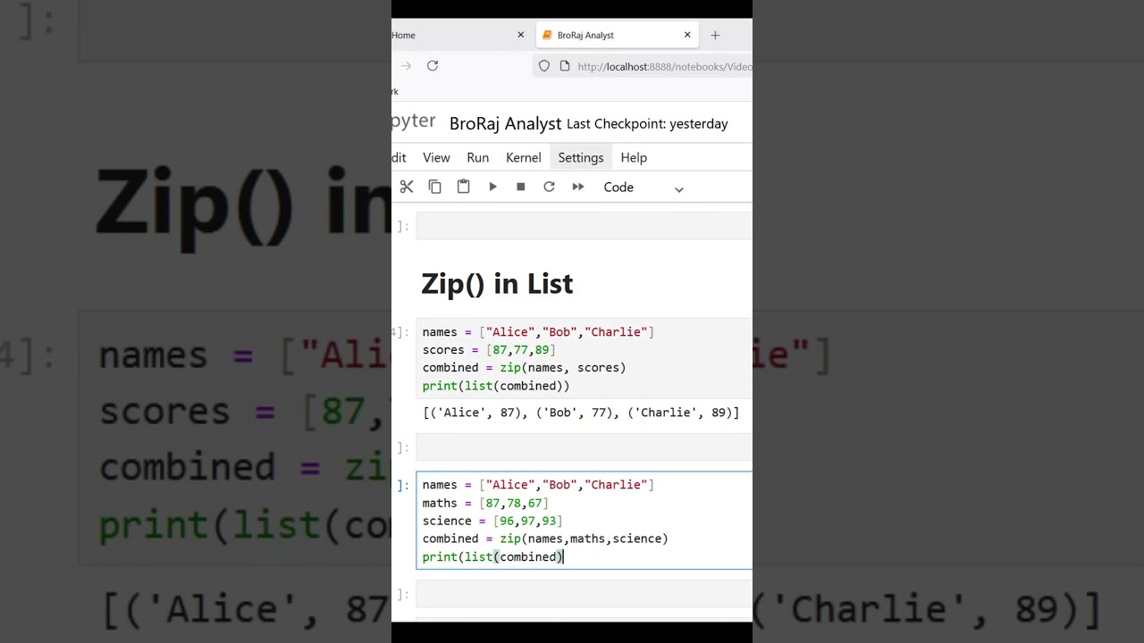 Python zip with Lists | Combine Multiple Lists Easily | Python Tutorial for Beginners #short #python