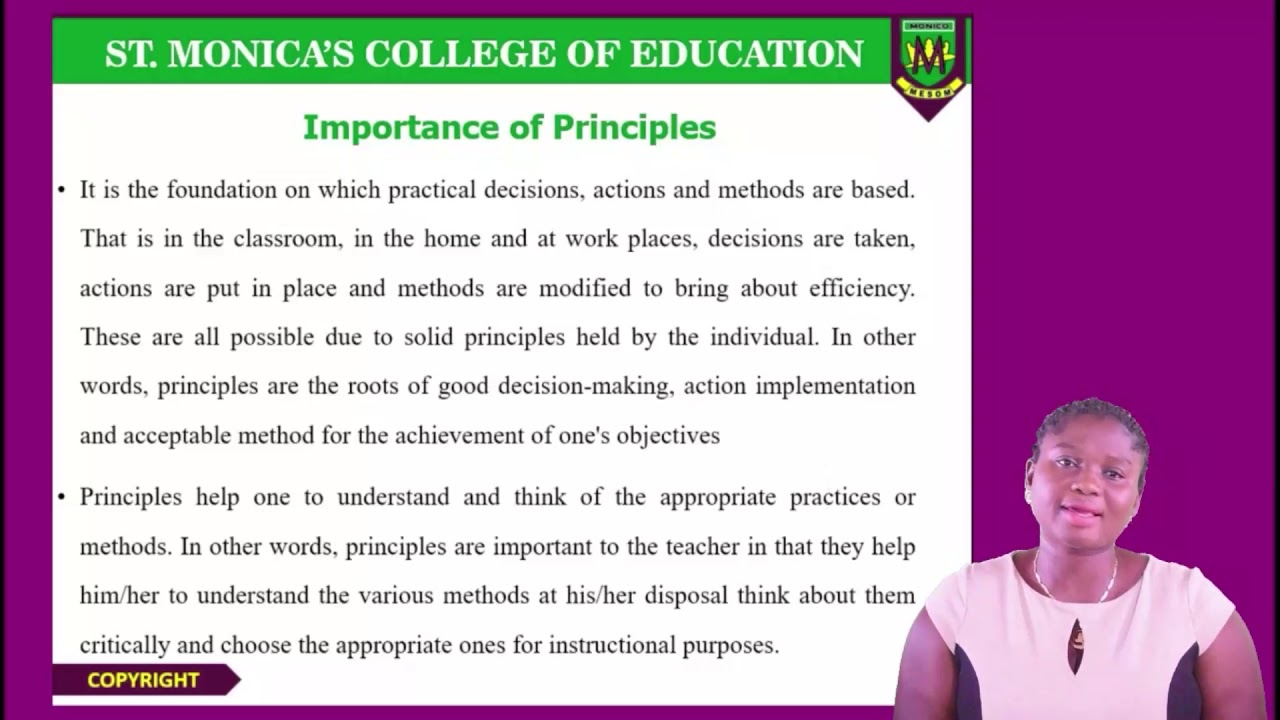 Principles and Method of Teaching in Basic Schools EBS262 Lesson 2