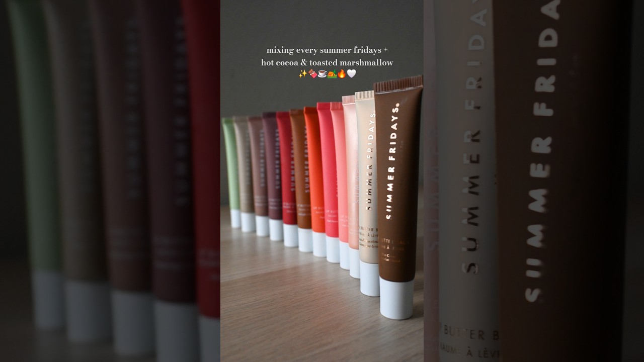 mixing every summer fridays + hotcocoa & toasted marshmallow ✨️🍫☕️🏕🔥🤍 #summerfridays #lipbalm