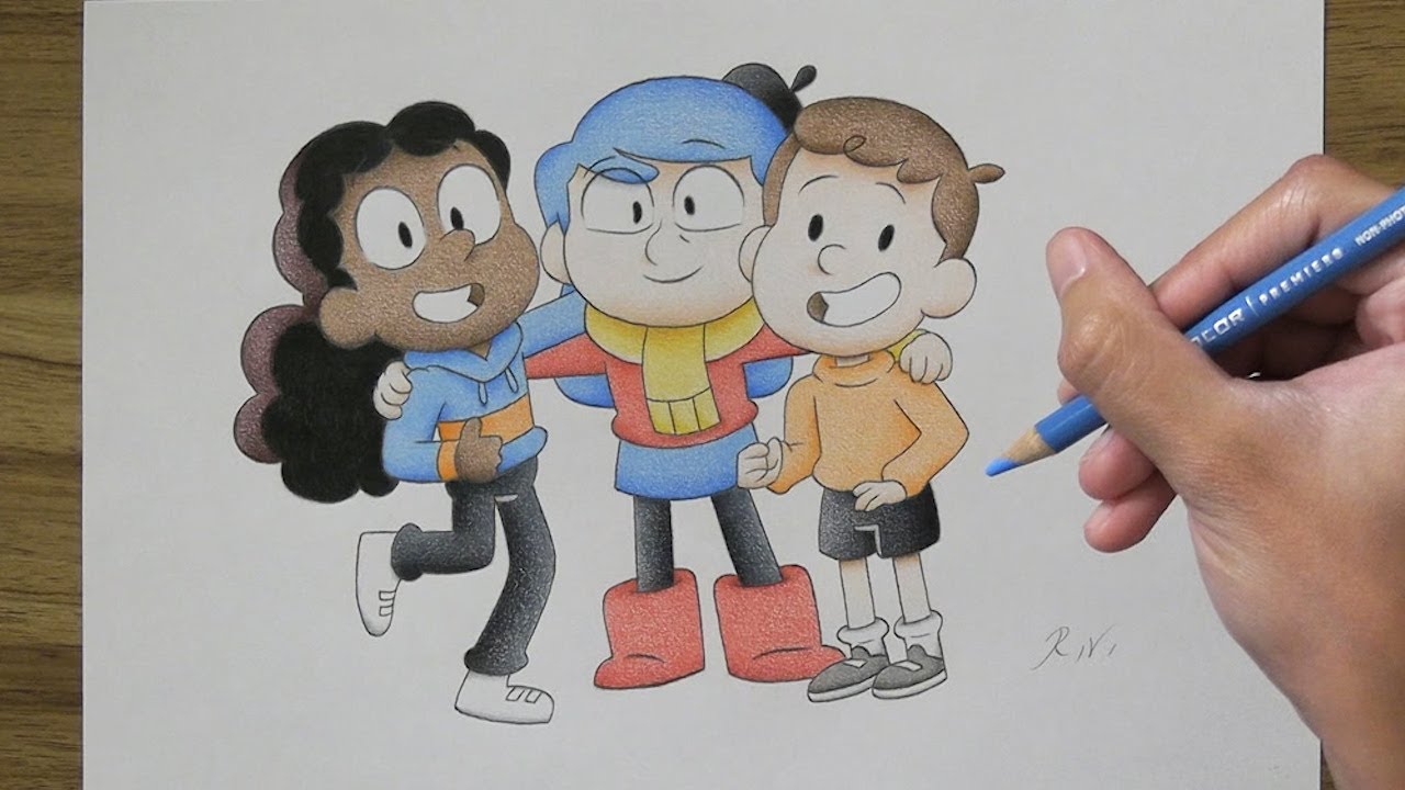 Drawing Hilda Frida and David (Hilda Netflix) | Time Lapse