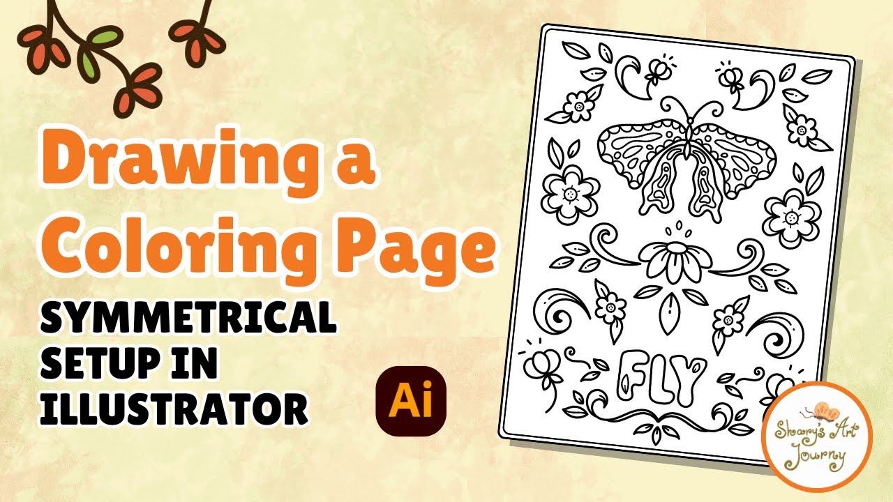 Creating a Symmetrical Coloring Page in Illustrator | My Coloring Page Design Series (Part 1)