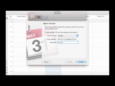Setting up a Google Calendar for use in iCal