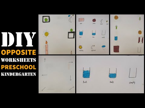 DIY Opposites worksheets for kindergarten | LKG UKG Nursery Worksheet | #shorts #diy #1minworksheet
