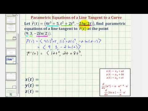 Ex: Find Parametric Equations of a Tangent Line to a Space Curve | Math ...