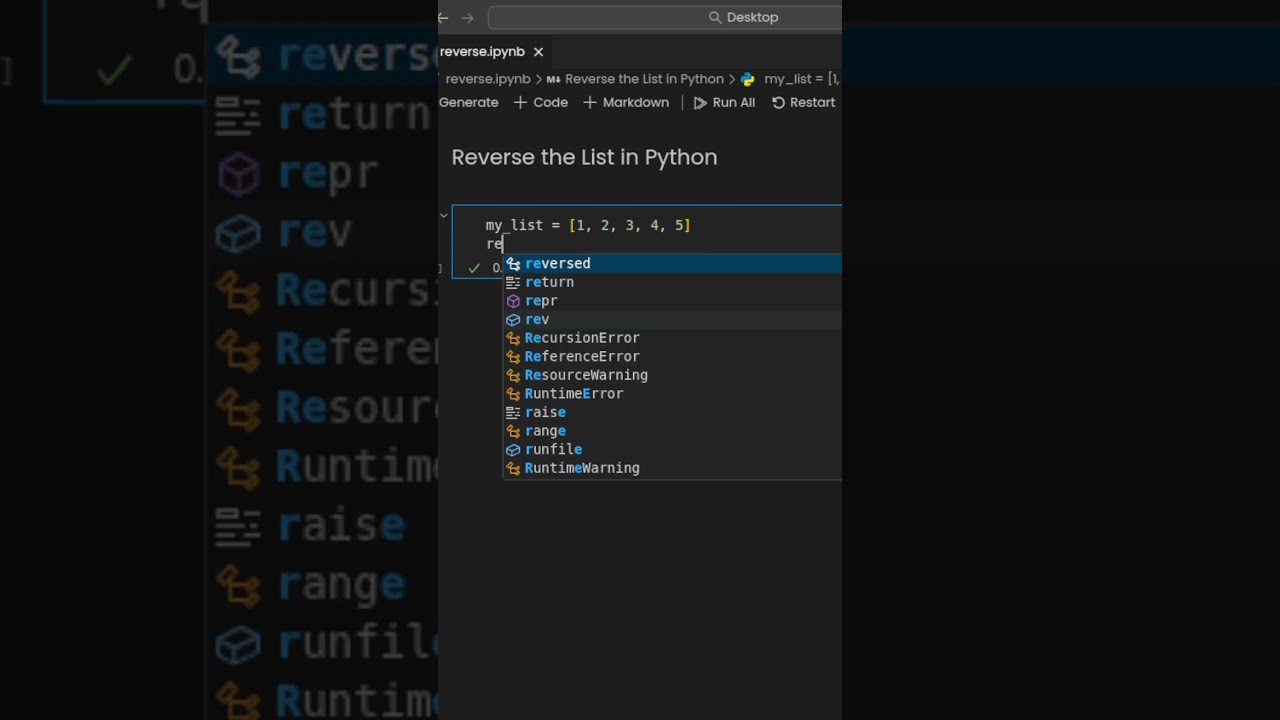 Reverse Python List in Smart way #learnpython #coding #codinginnepali
